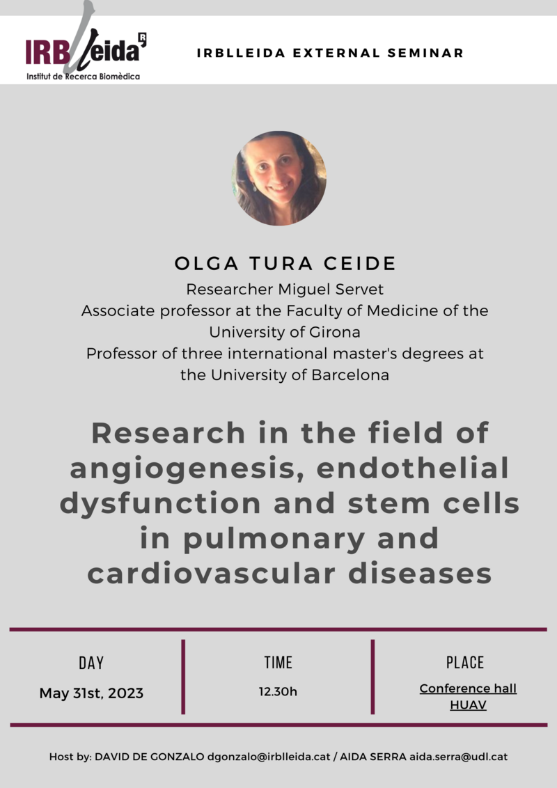 External seminar: Olga Tura Ceide | Training | IRBLleida